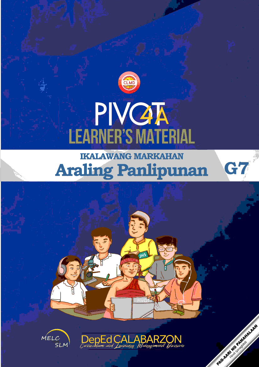 Araling Panlipunan 7 Modyul Para Sa Ikalawang Markahan PIVOT Grade