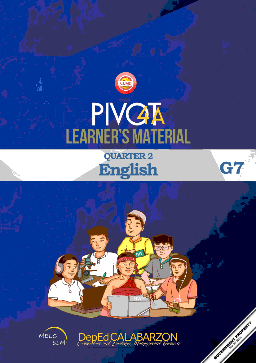 English 7 Second Quarter Module PIVOT Grade 7 Modules English 7 Second Quarter Module PIVOT Grade 7 Modules