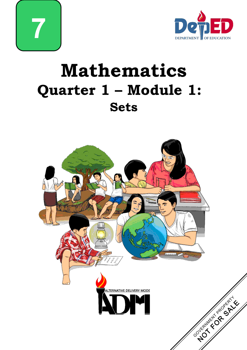 Math 7 Module 1 Sets Grade 7 Modules
