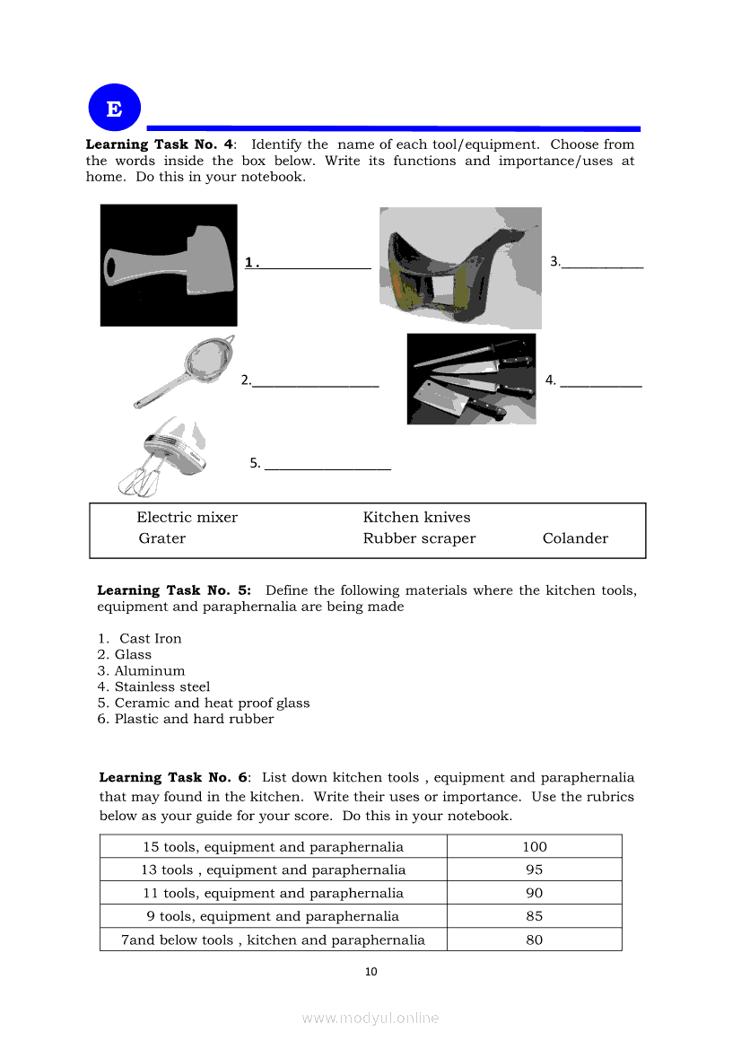 TLE 7 Cookery Module 1 Grade 7 Modules